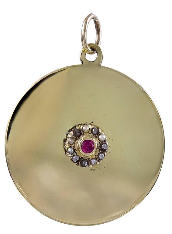 Antique Ruby Gold Charm For Sale at 1stDibs