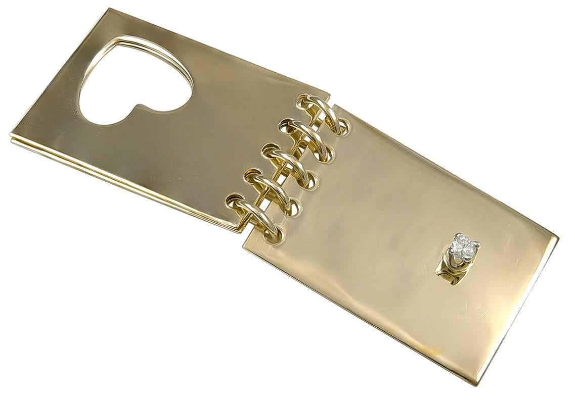 Adorable Gold Notepad Charm For Sale at 1stDibs