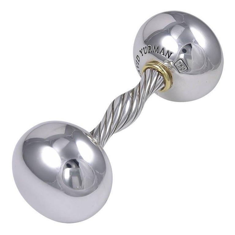 David Yurman Sterling Silver and Gold Baby Rattle at 1stDibs | david ...