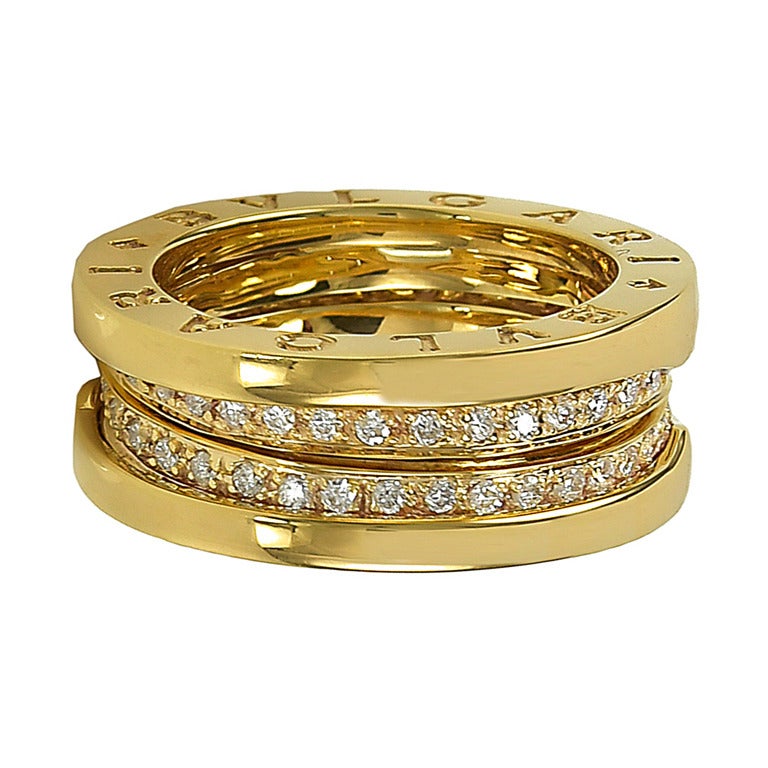 Bulgari Diamond Gold B.Zero Ring at 1stDibs | bulgari bzero, b zero ring