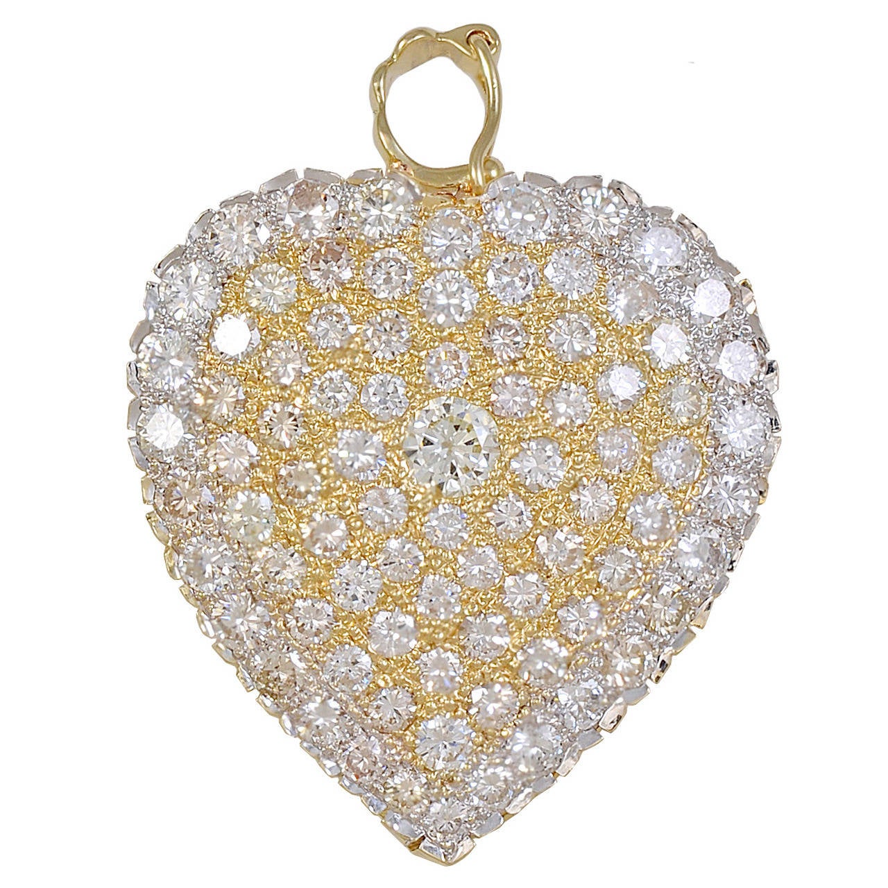 Antique Diamond Gold Heart Pin /Pendant at 1stDibs