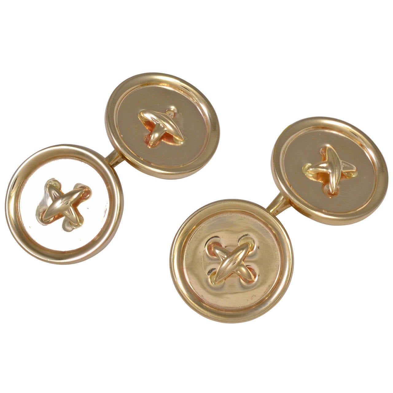 Tiffany and Co. Double-Sided Gold Button Cufflinks at 1stDibs | double ...