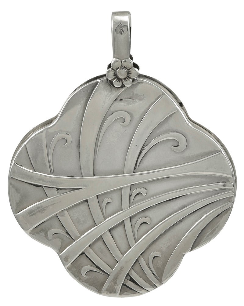 Antique French Silver Art Nouveau Locket at 1stDibs