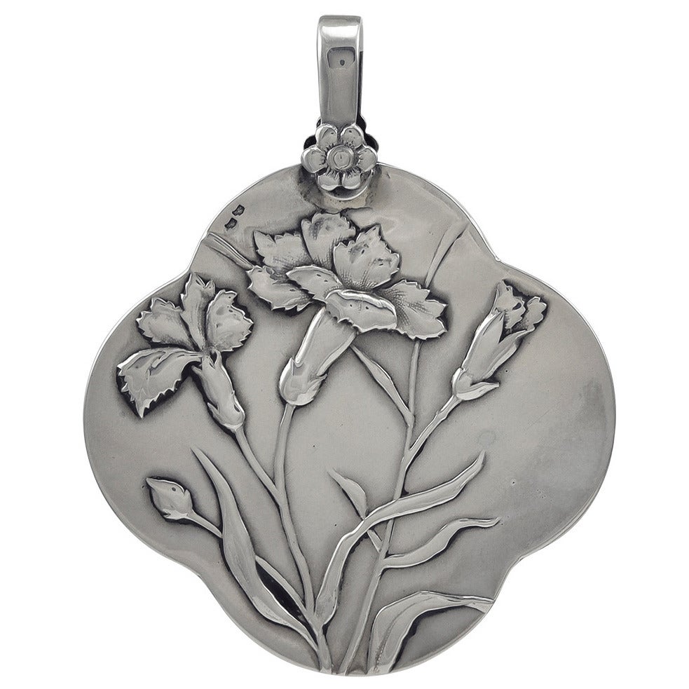 Antique French Silver Art Nouveau Locket at 1stDibs