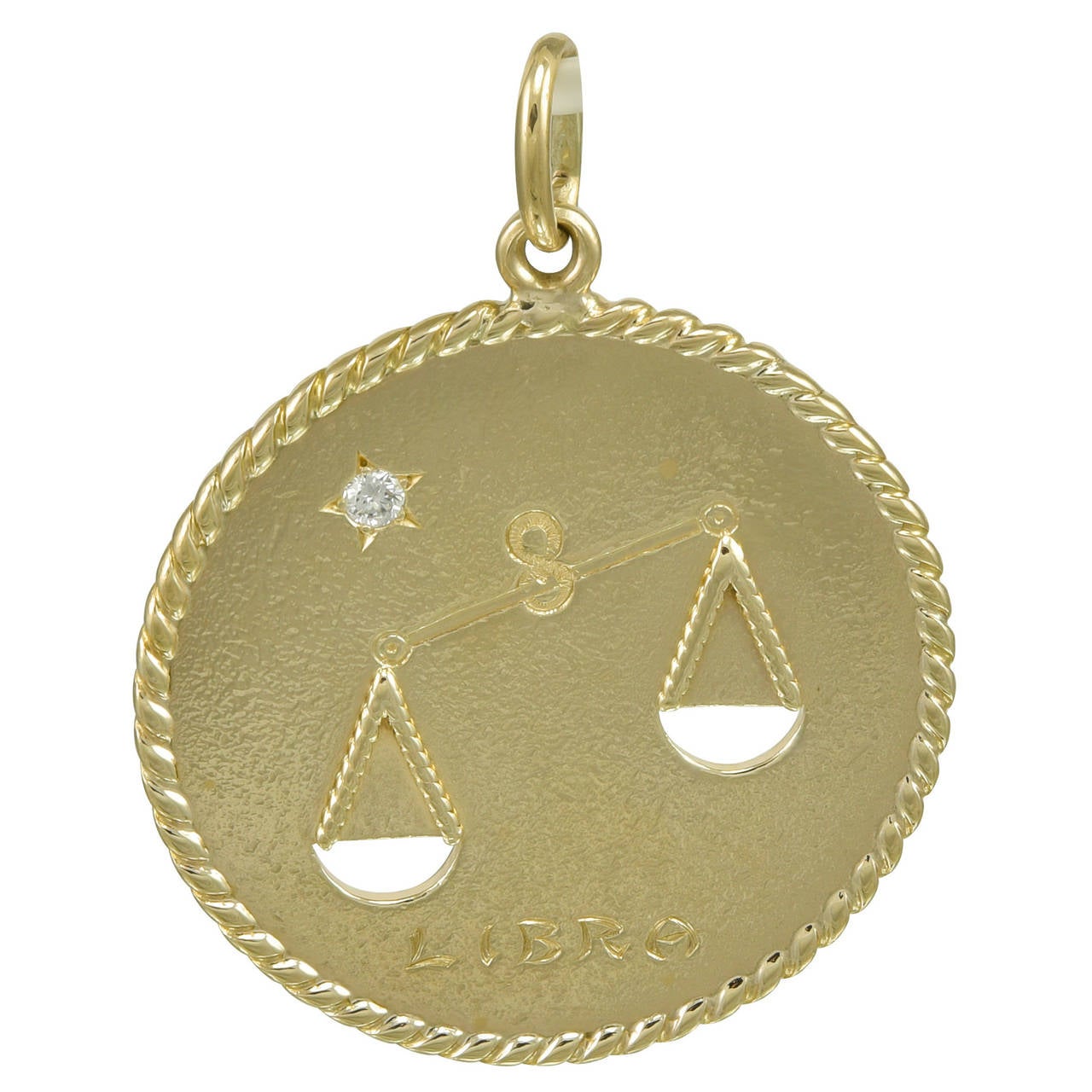 1940s Cartier Large "Libra" Gold Pendant/Charm at 1stdibs