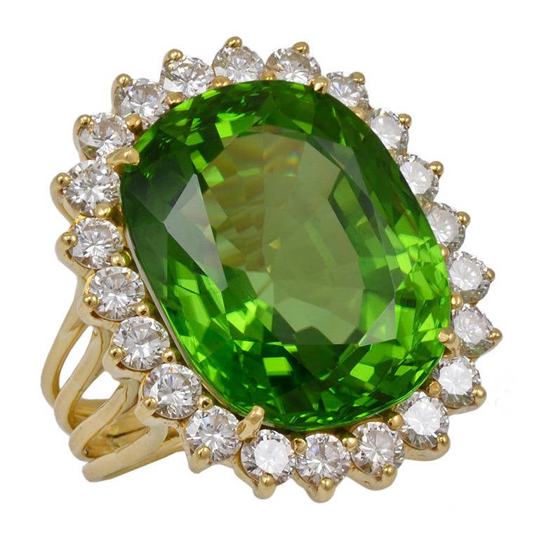 Peridot Gold Cocktail Ring at 1stDibs