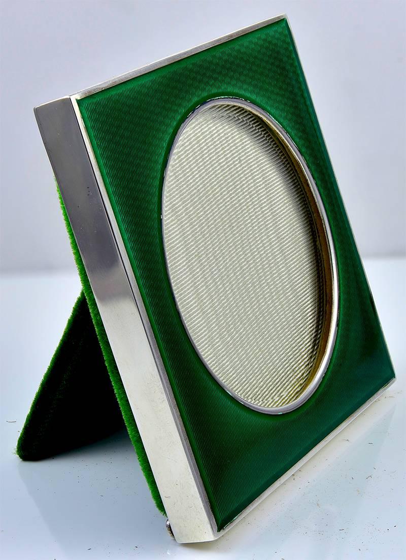 Cartier Enamel Sterling Silver Picture Frame at 1stDibs