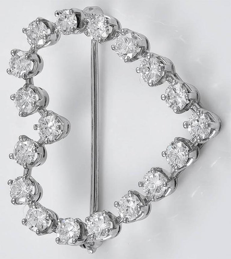 Tiffany and Co. Diamond Platinum Heart Shaped Pin at 1stDibs
