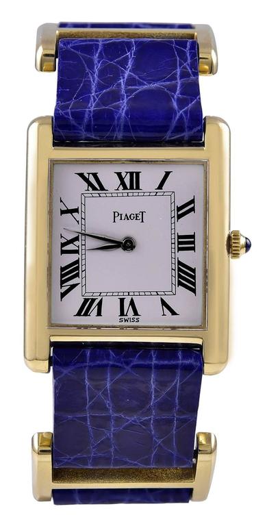 Piaget Ladies Yellow Gold Tank Mechanical Wristwatch at 1stDibs