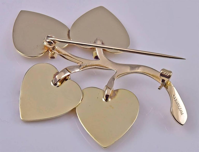 Tiffany and Co. Gold Gemset Dear Pin For Sale at 1stDibs