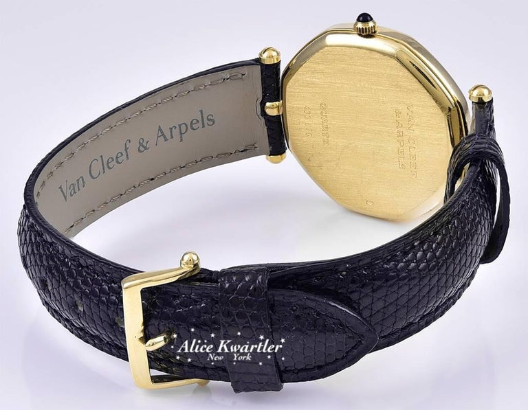 Van Cleef and Arpels Tricolor Gold Octagonal Quartz Wristwatch at 1stDibs
