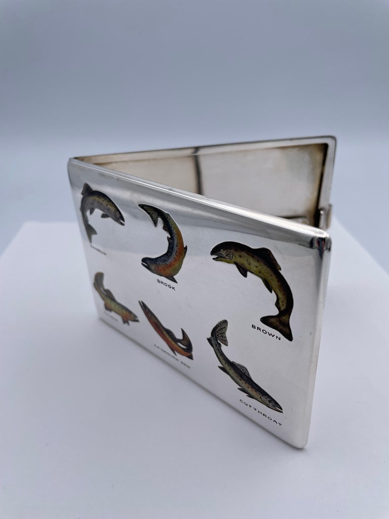"Trout" Fish Case Antique Sterling and Enamel at 1stDibs