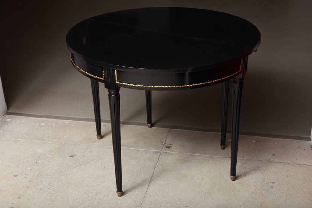 Black Lacquered Demilune Table Attributed to Maison Jansen at 1stDibs ...