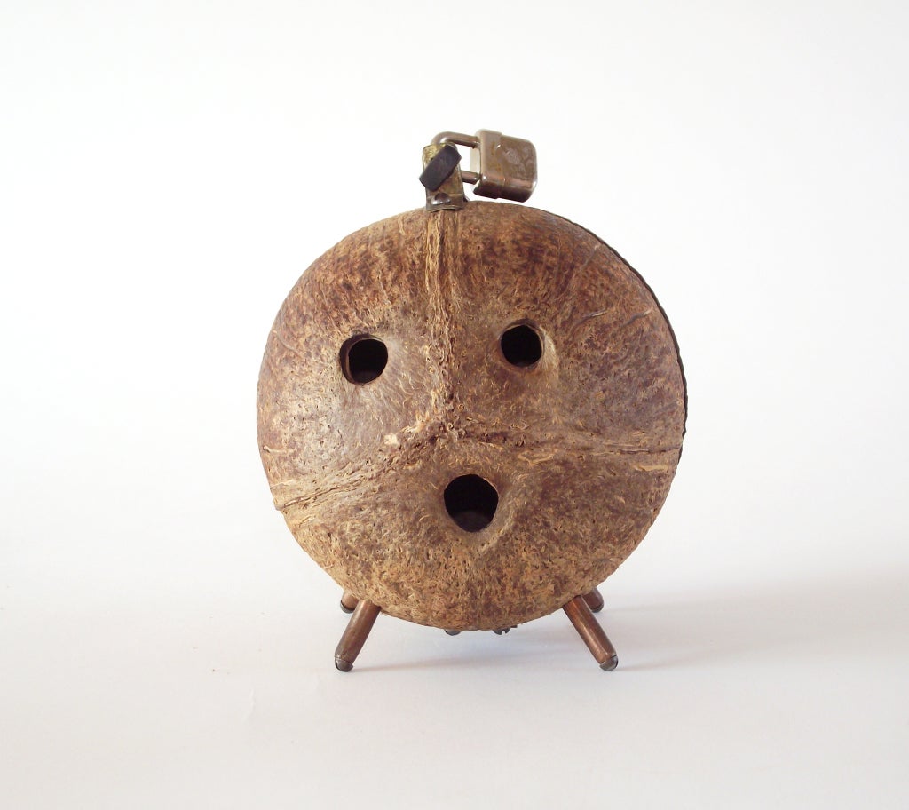 Whimsical Coconut Shell Bank, circa 1960 at 1stDibs