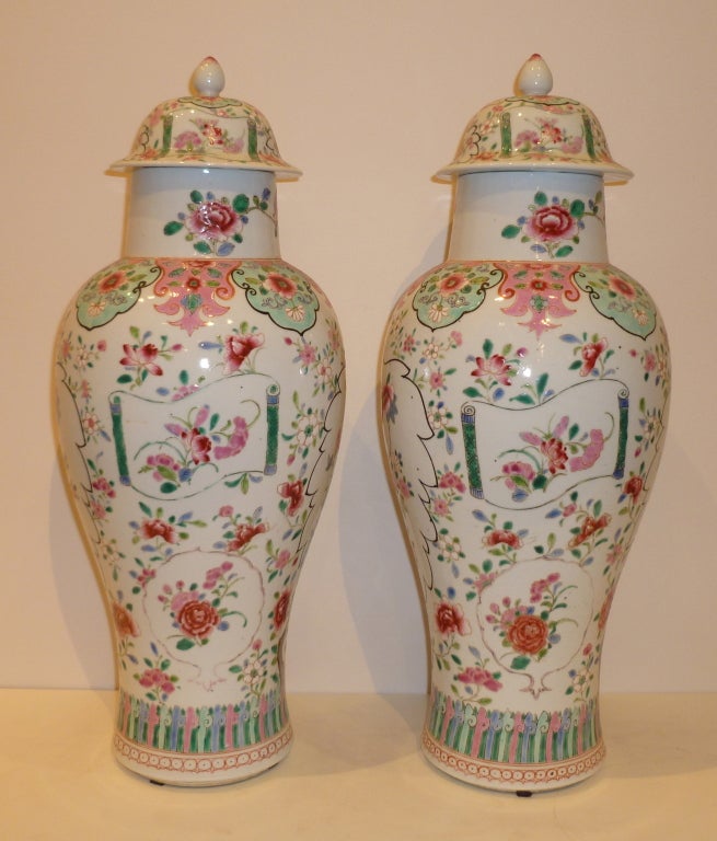 A Pair Of Porcelain Jars With Covers at 1stDibs
