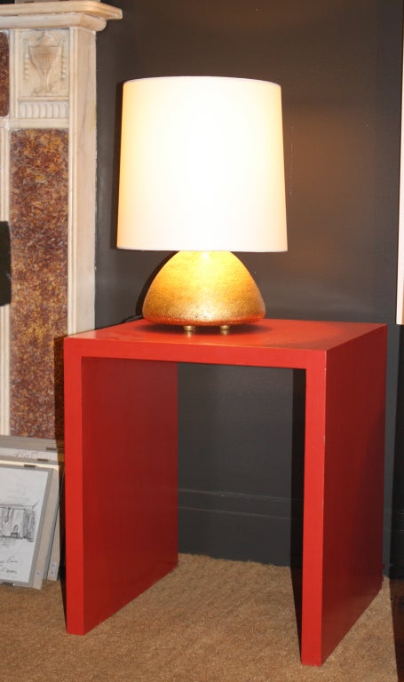 Pair of Gilded Ceramic Gumdrop Lamps by Andrea Koeppel For Sale at 1stDibs
