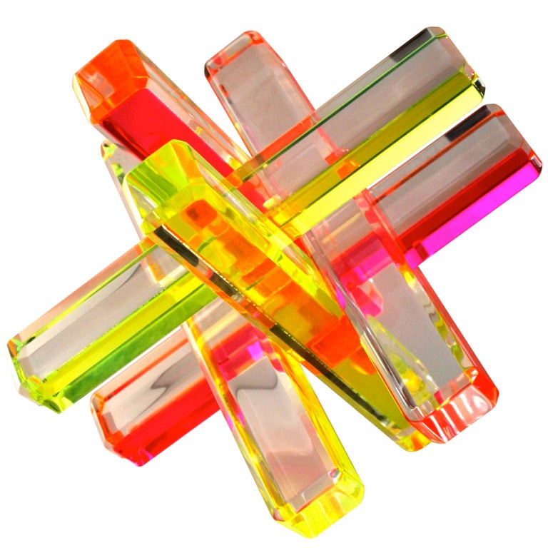 Colorful Acrylic Infinity Sculpture by S. Haziza at 1stDibs
