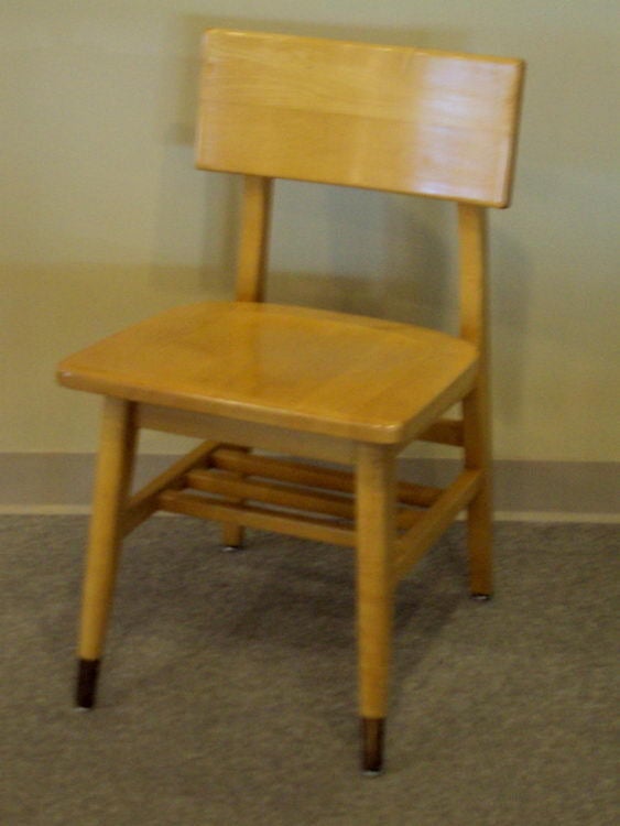 Mid Century Maple School Chairs; Four Available at 1stDibs