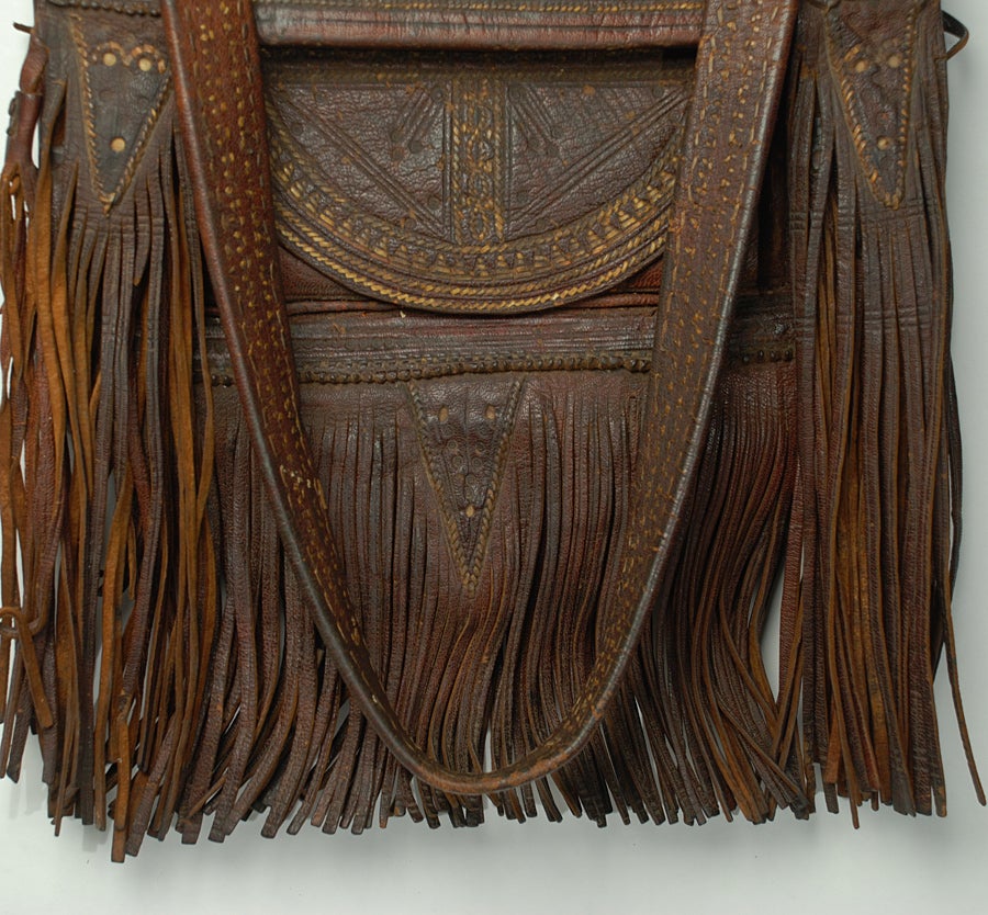 Antique Moroccan Leather Fez Bag at 1stDibs