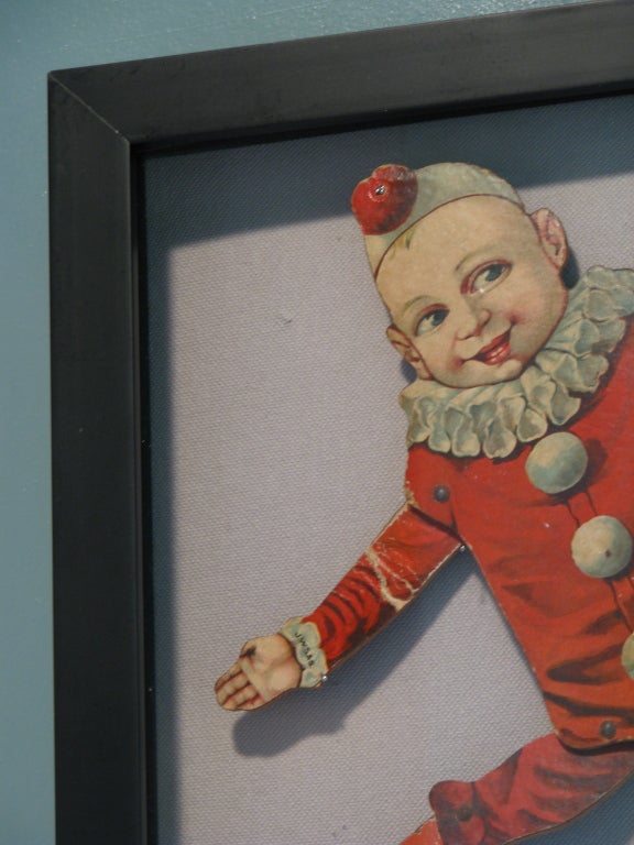 Articulated Clown Boy Puppet in Shadow Box at 1stDibs