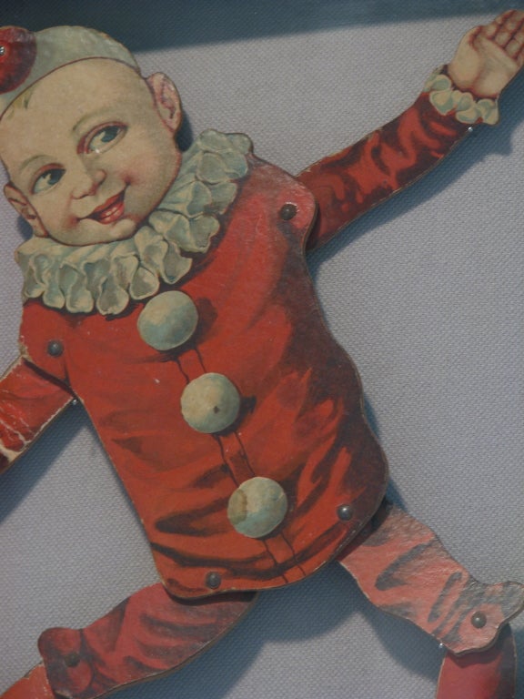 Articulated Clown Boy Puppet in Shadow Box at 1stDibs
