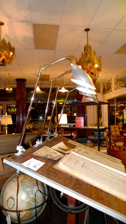 Pair of French Mid-Century Telescopic Architect's Drafting Lamps at ...
