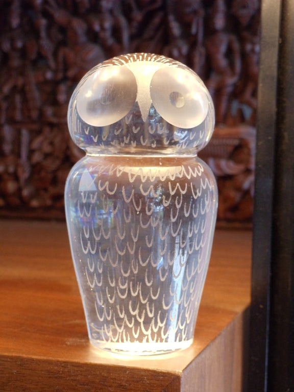 Kosta Crystal Owl at 1stDibs