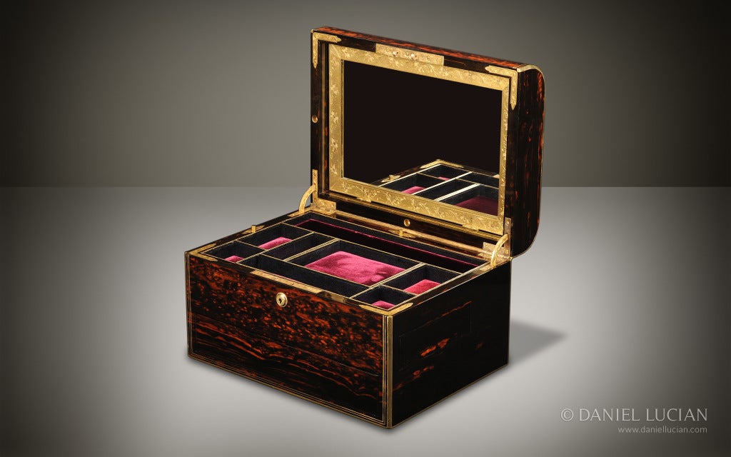 Coromandel Dome Top Antique Jewelry Box For Sale at 1stDibs