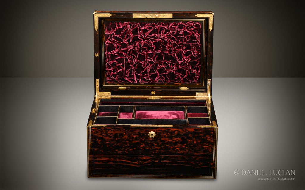 Coromandel Dome Top Antique Jewelry Box For Sale at 1stDibs