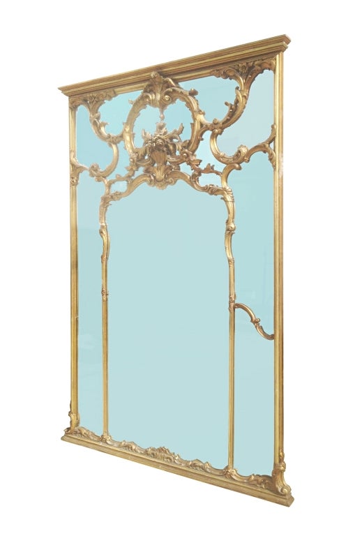 Extraordinary Gold Gilt and Carved Wood European Mirror For Sale at 1stDibs