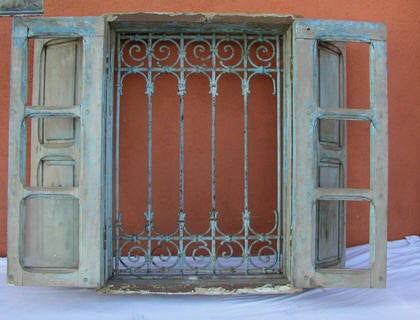 Antique Moroccan Window with Iron Screen at 1stDibs | moroccan window ...