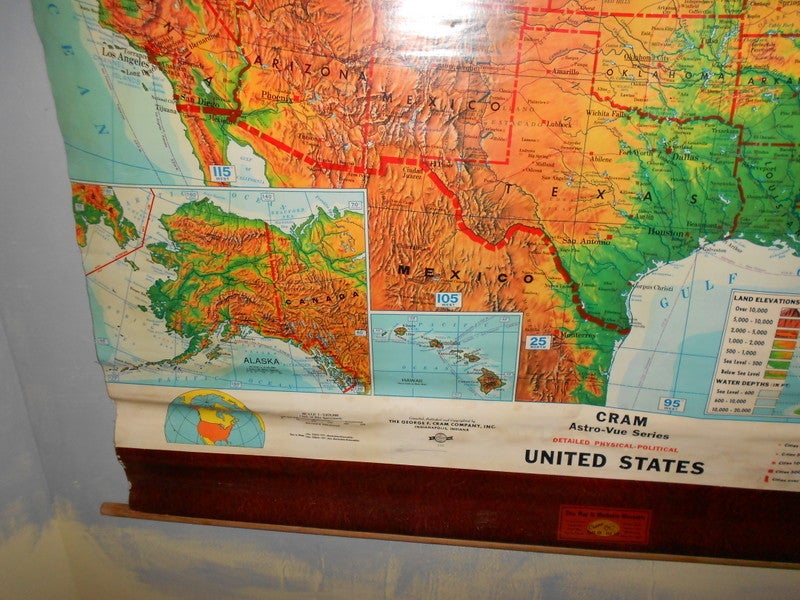 School Map of USA from CRAM at 1stDibs