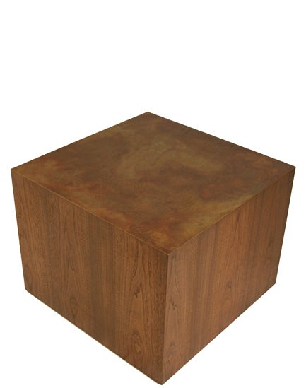 Pair of Large Bronze Topped Harry Lunstead Walnut Cubes at 1stDibs ...