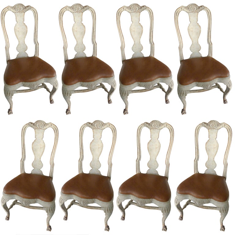A Rare Set of 8 Swedish Rococo Chairs at 1stDibs