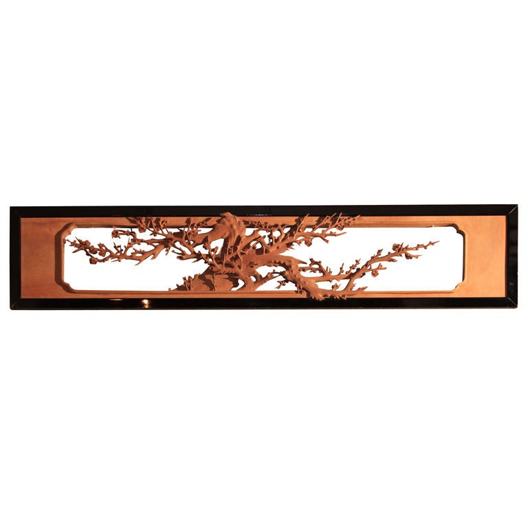 Japanese Carved Wood Architectural Transom at 1stDibs
