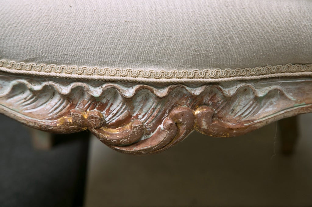 Pair of Painted French Rococo Style Bergere Chairs at 1stDibs