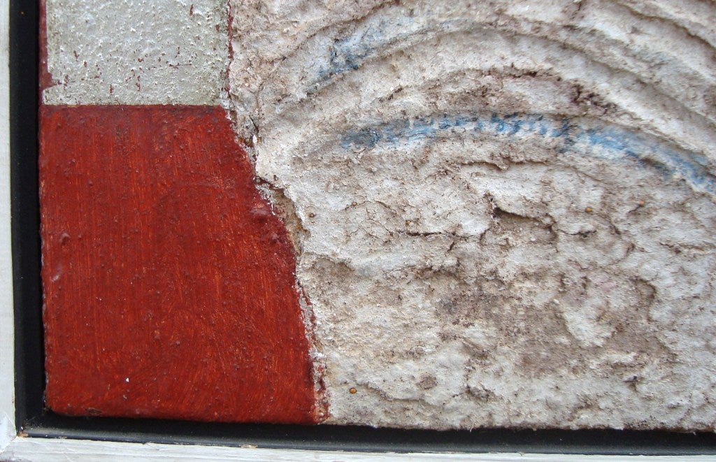Abstract 1970s Francesco Fedeli Mixed Media Painting For Sale at 1stDibs