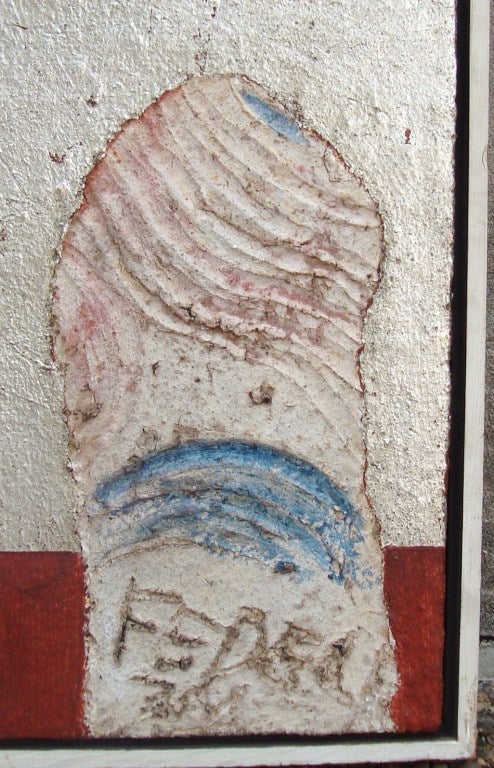 Abstract 1970s Francesco Fedeli Mixed Media Painting For Sale at 1stDibs