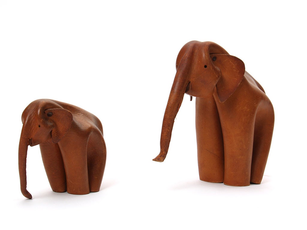 Leather Elephants at 1stDibs