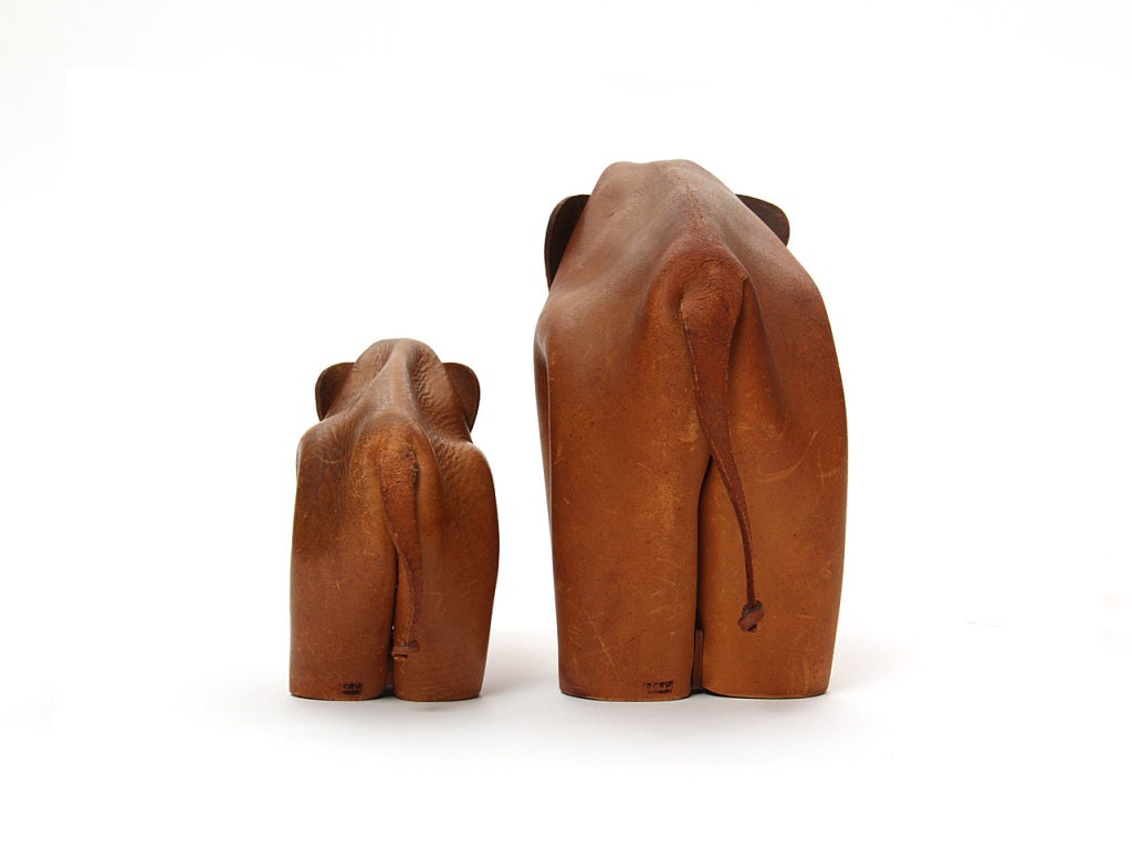 Leather Elephants at 1stDibs