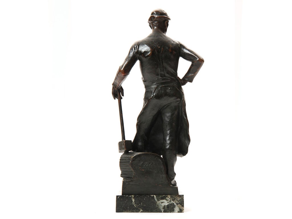 Bronze Blacksmith Sculpture by Adolph Joseph Pohl For Sale at 1stDibs ...