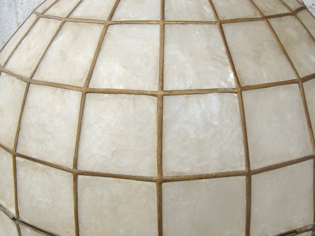 Large 1950's Capiz Shell Ball Lantern at 1stDibs