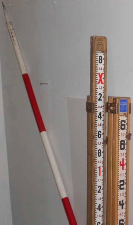Set of Surveyor Measuring Sticks as Wall Art at 1stdibs