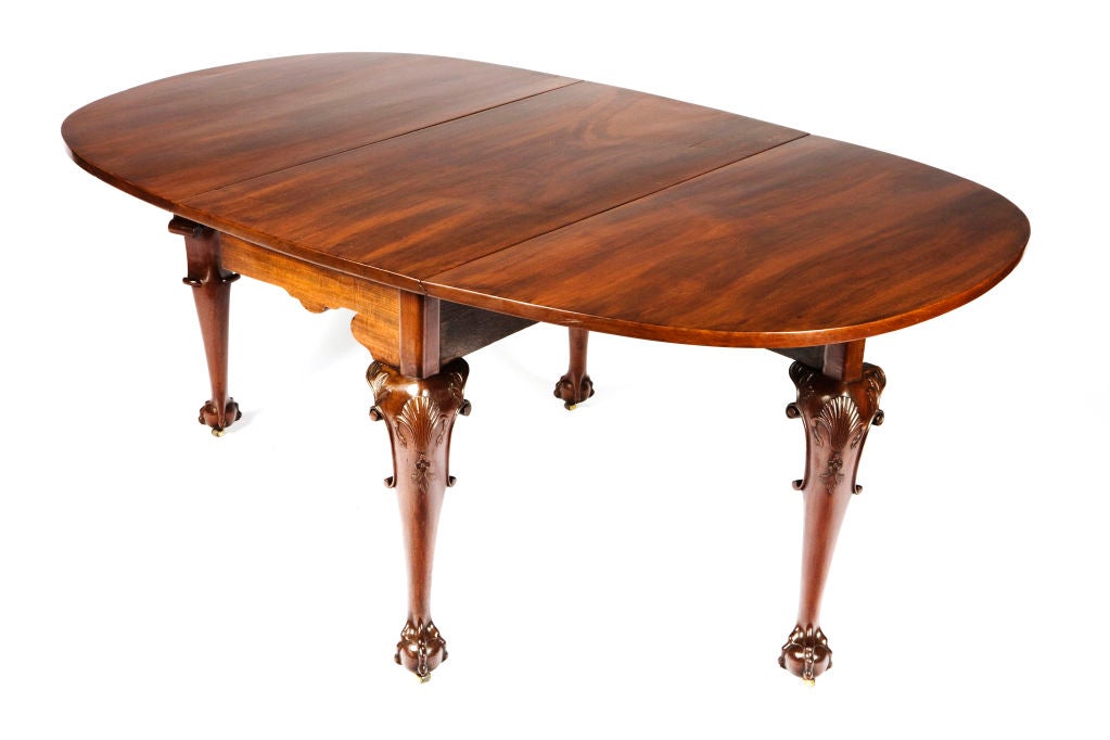 19th Century Irish Mahogany Drop Leaf Dining Table at 1stDibs