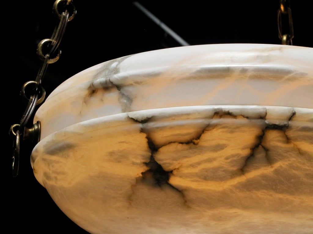 Pair French Alabaster Ceiling Light Pendants at 1stDibs