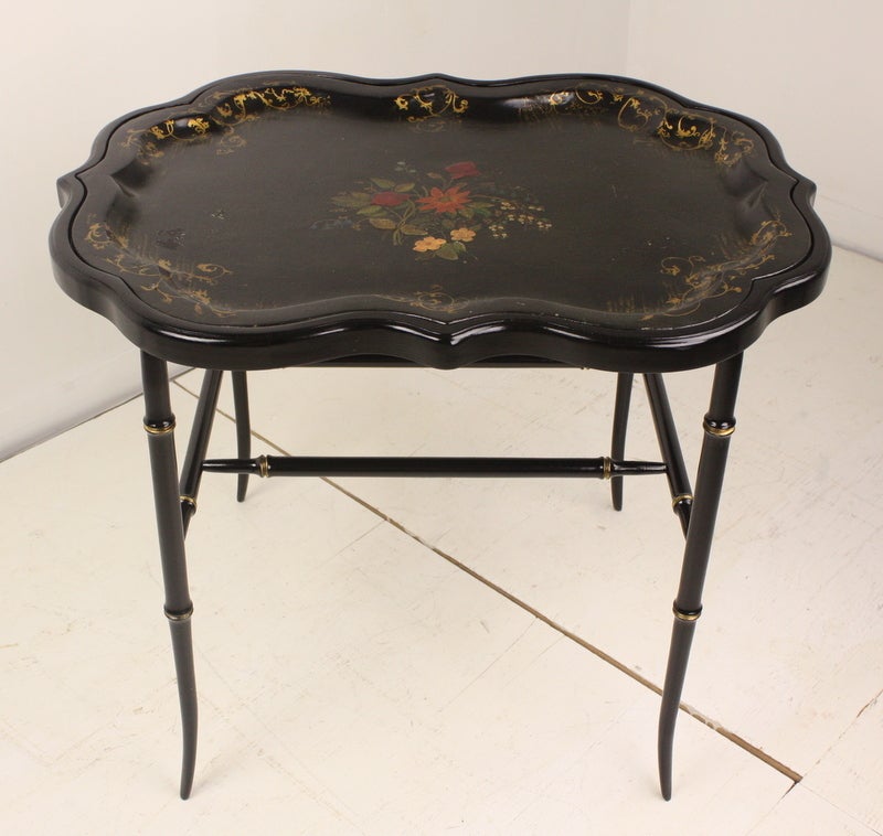 Antique Papier mâché Hand-Painted Tray Table For Sale at 1stDibs ...