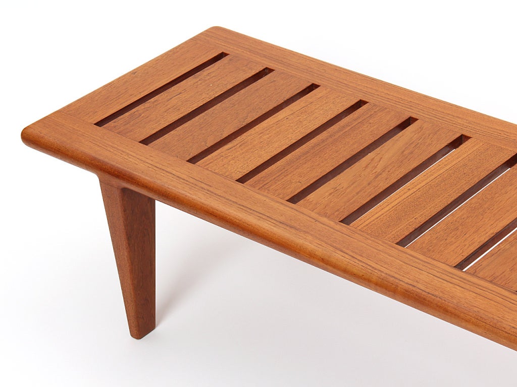 Solid Teak Slatted Bench by Hans J. Wegner at 1stDibs