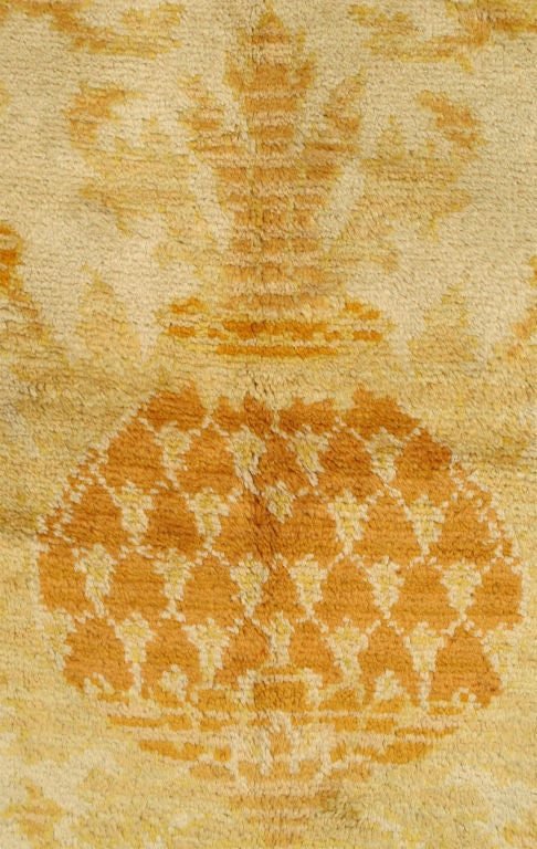 Antique Spanish European Carpet with Pineapple Design in Gold, Cream ...
