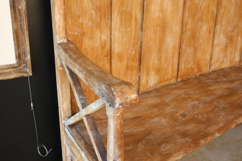 High Back Curved Wooden Bench For Sale at 1stDibs | curved high back bench