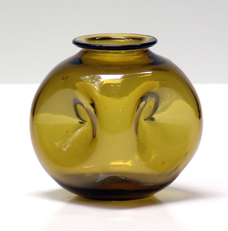 A trio of vintage Blenko glass decanters in muted colors at 1stDibs ...